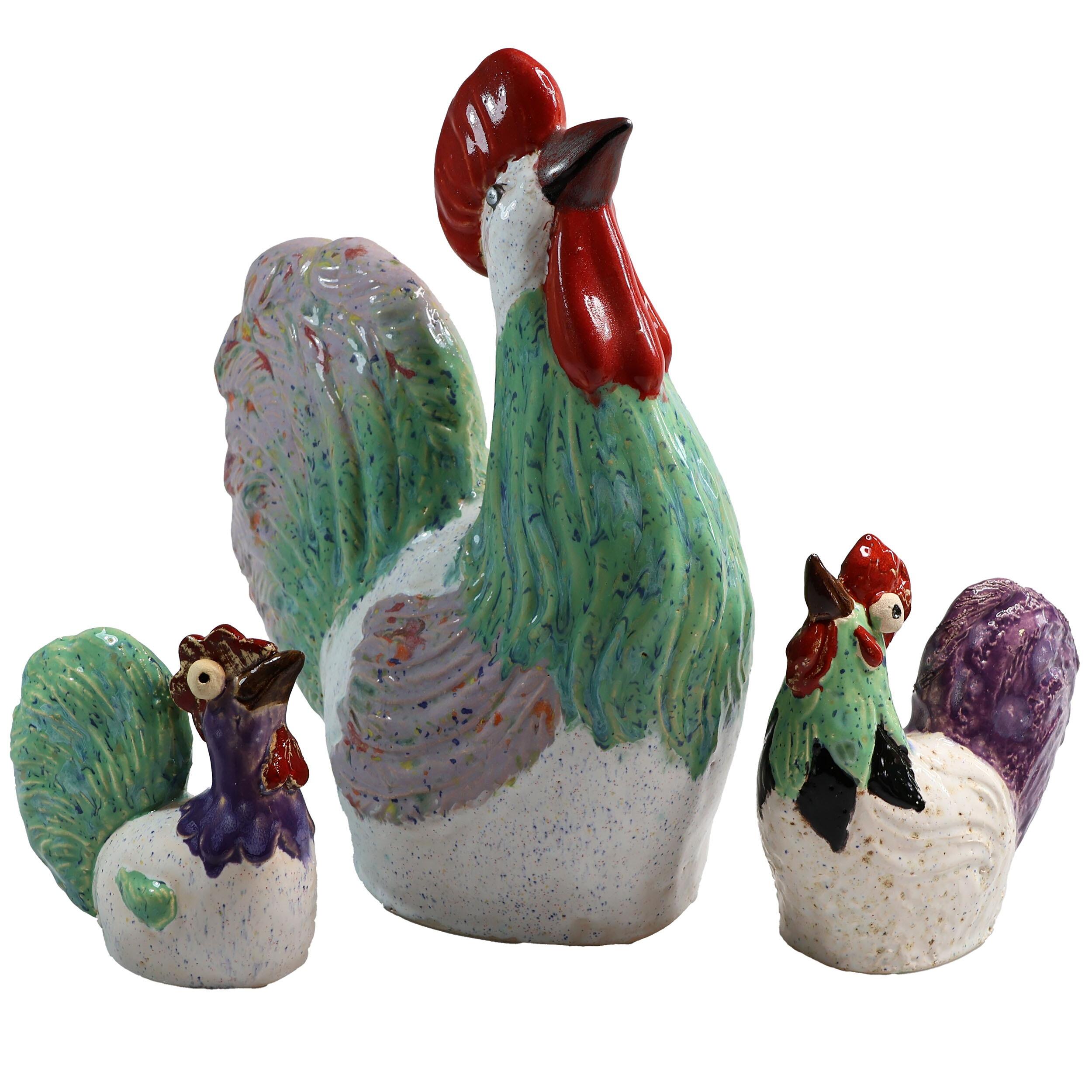 Handmade Ceramic Chickens in 3 Sizes | Various Colours