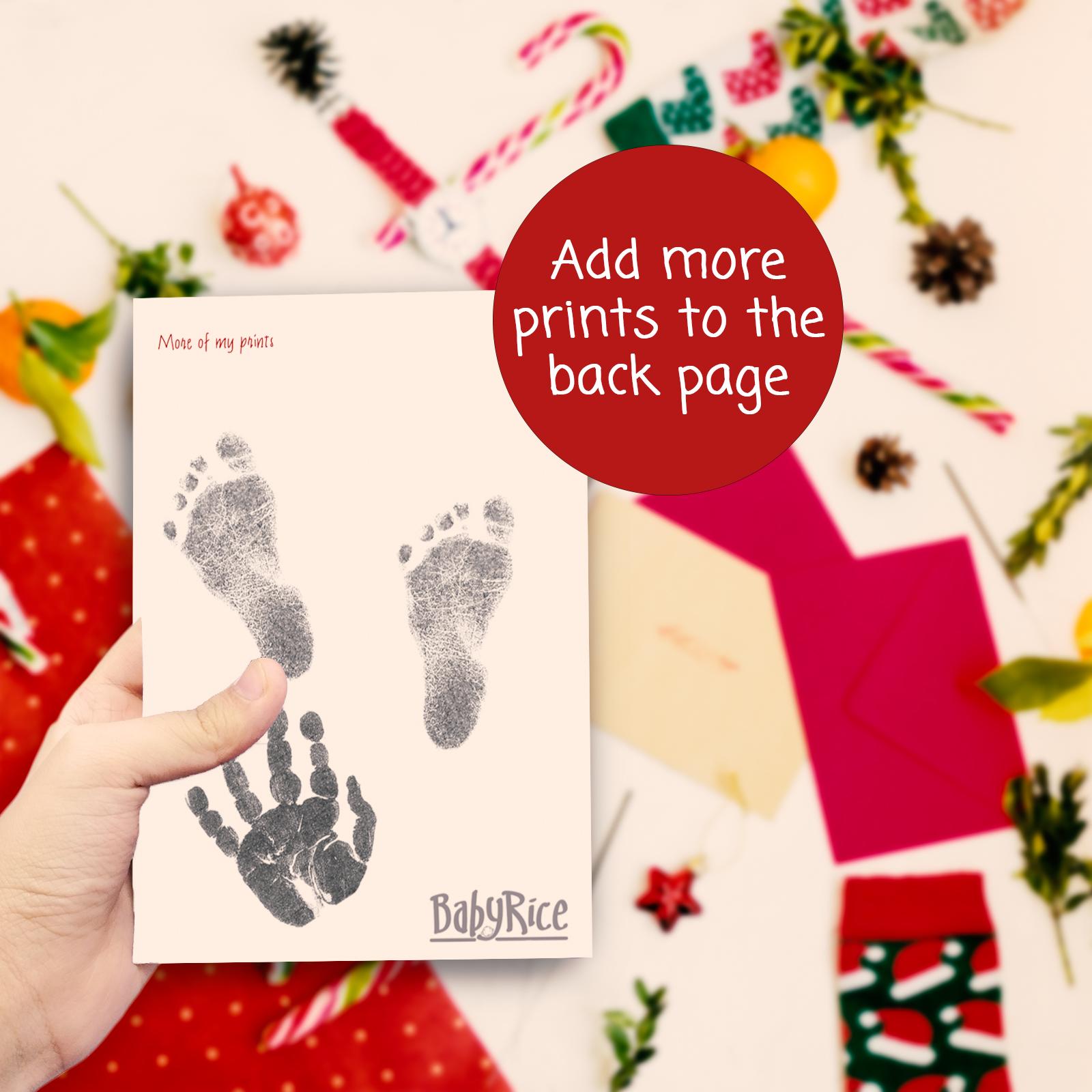 Christmas Card for Daddy from Baby Personalise with Hand & Footprint ...