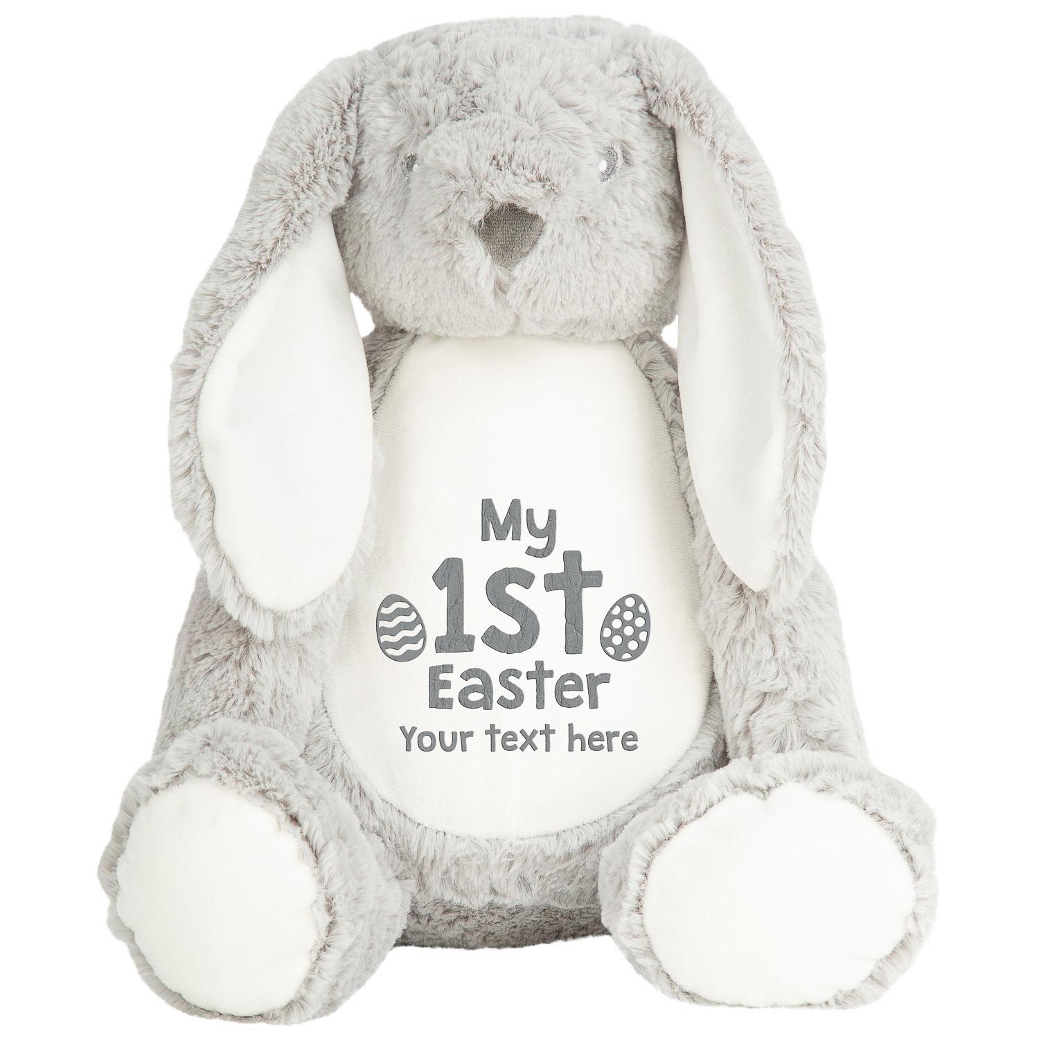 My First Easter Personalised Grey Bunny Soft Toy