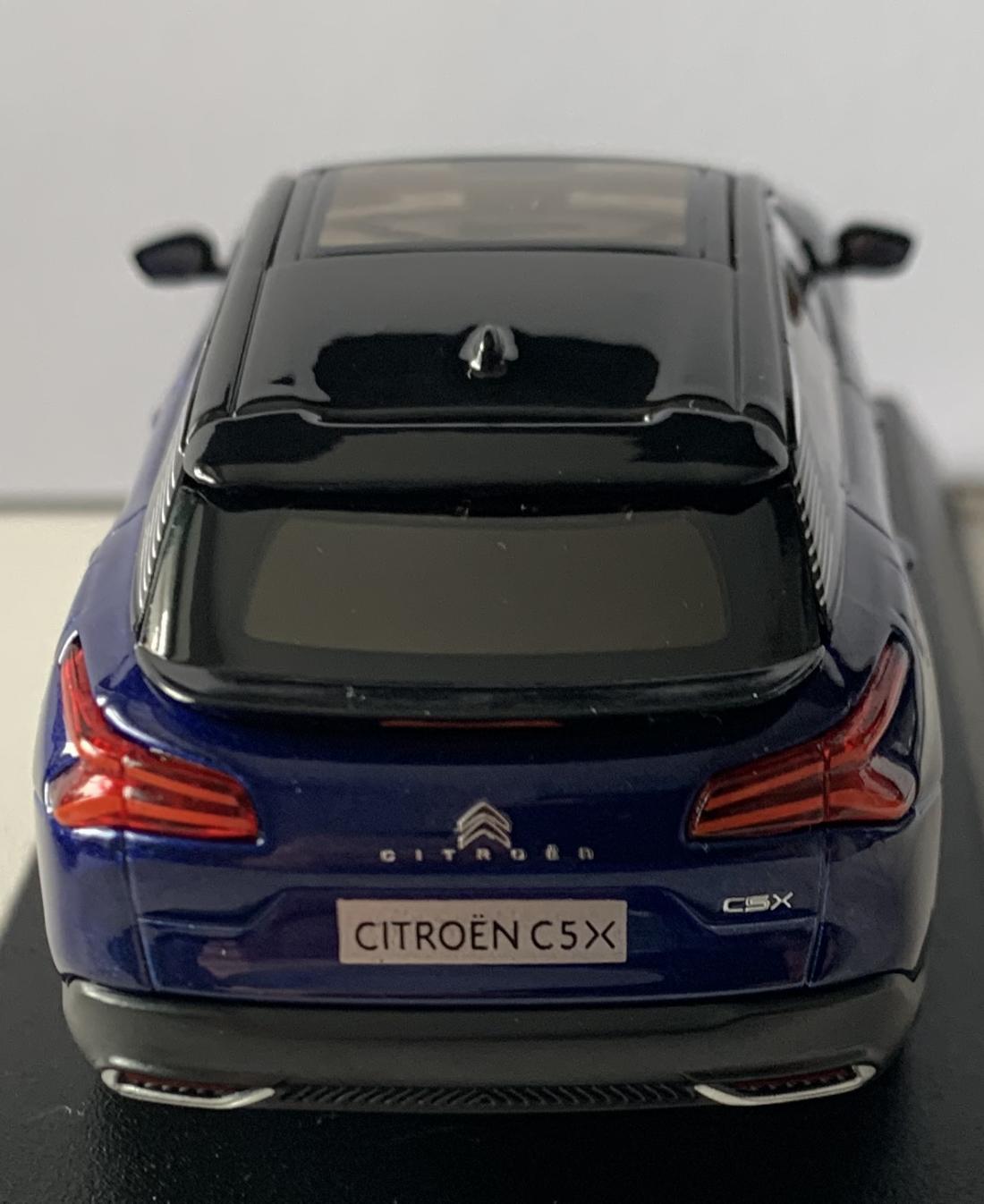 Citroen C5X 2021 in magnetique blue 1:43 scale model from Norev, 155572