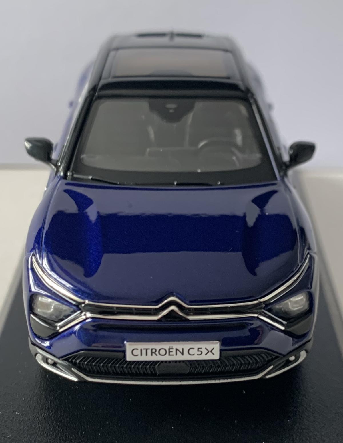 Citroen C5X 2021 in magnetique blue 1:43 scale model from Norev, 155572