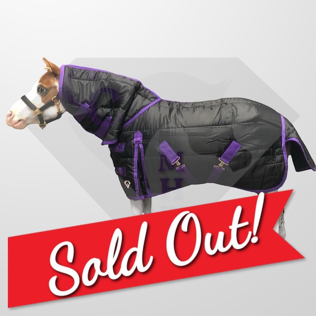 Miniature horse & Shetland 300g full neck stable rug Black & Purple