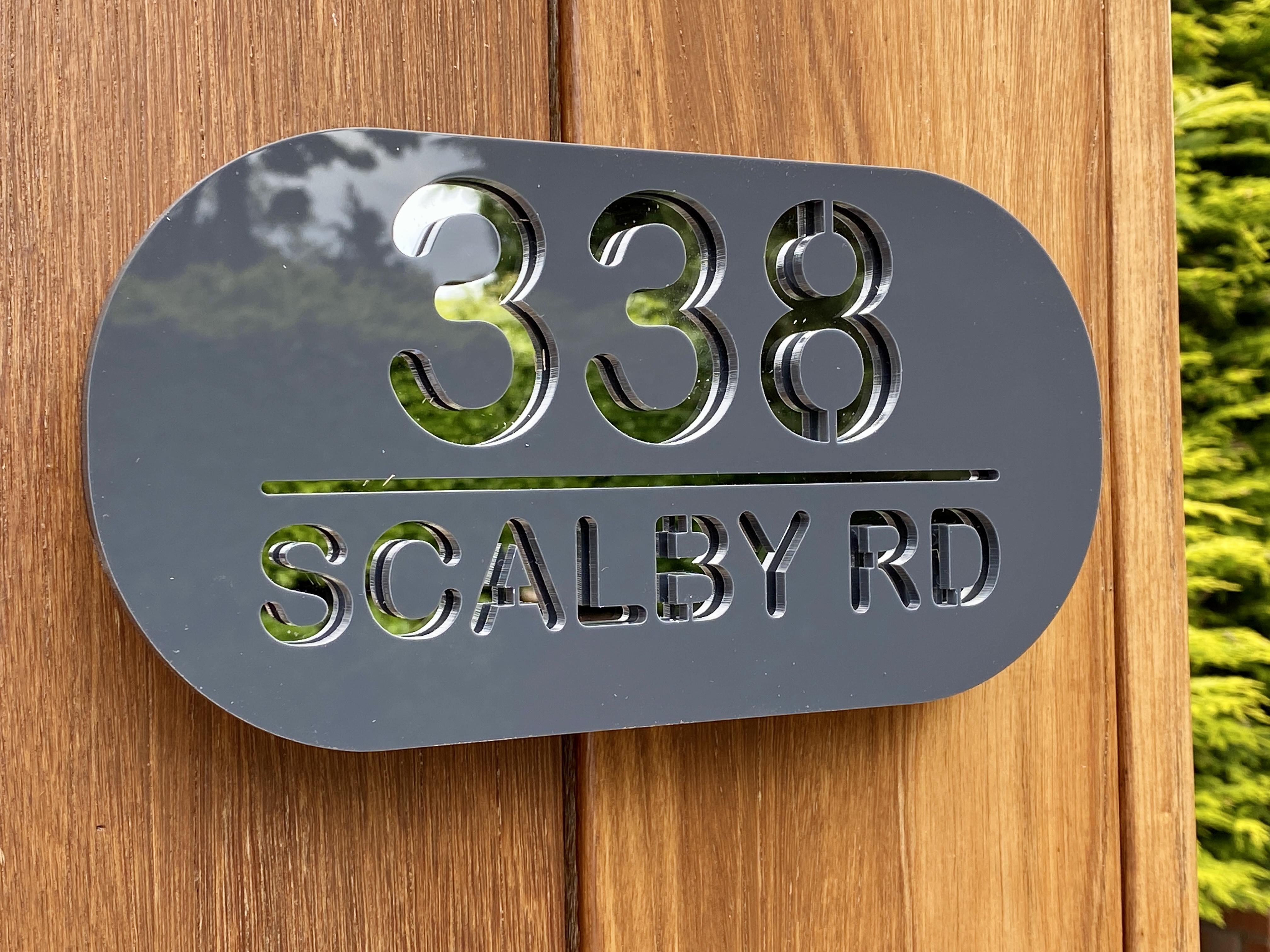 Contemporary Oval Address Sign