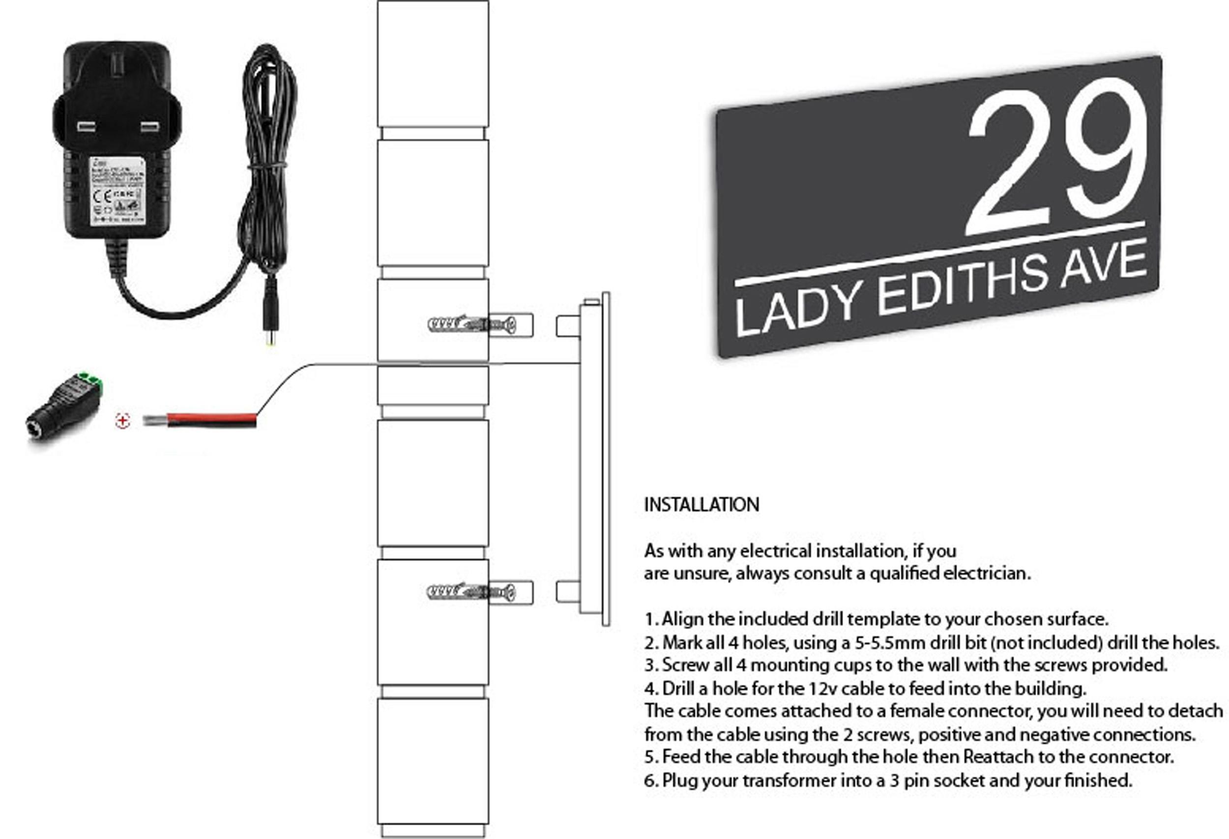 Modern House Sign, LED Backlit With Photocell