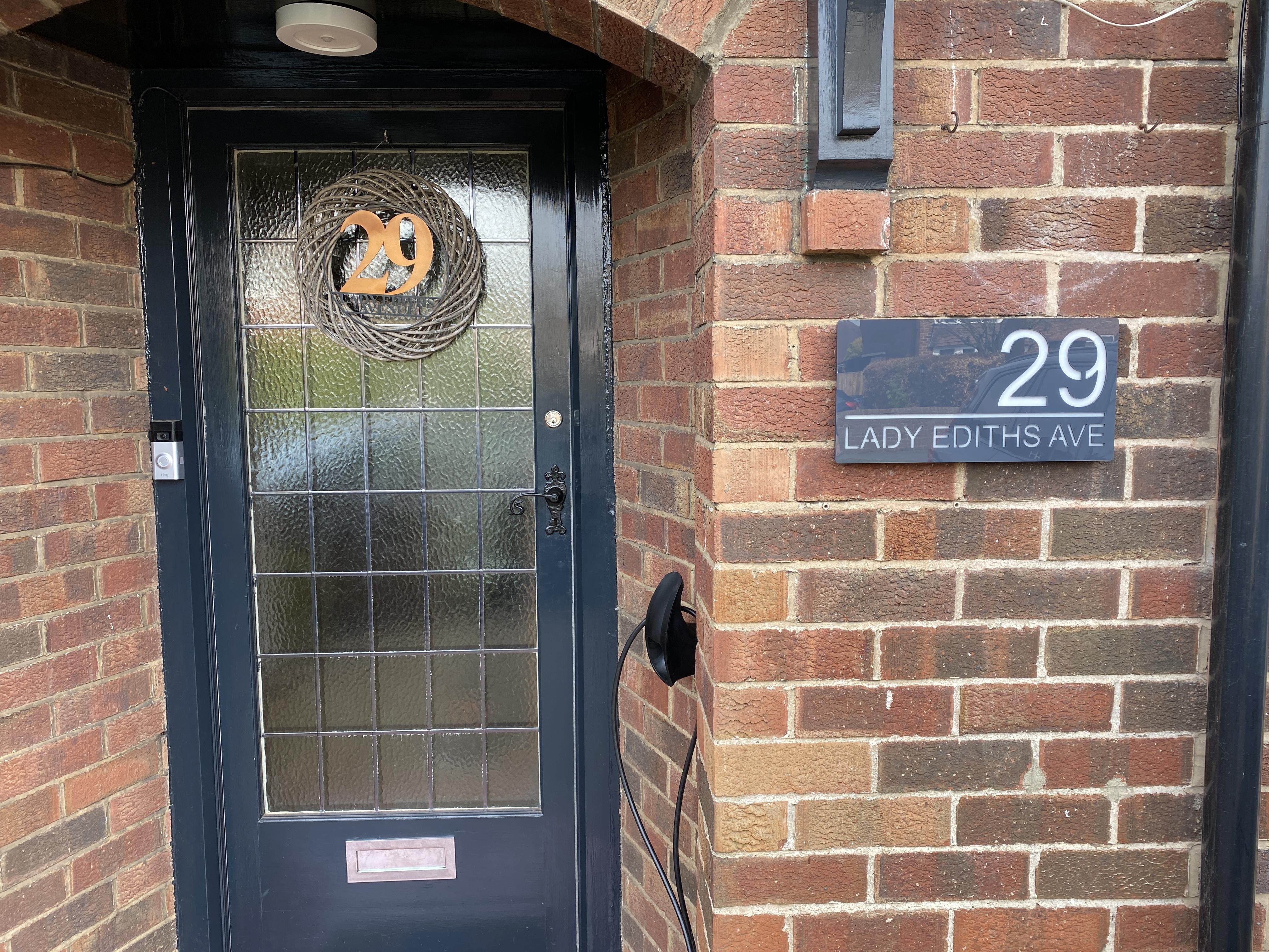 Modern House Sign, LED Backlit With Photocell