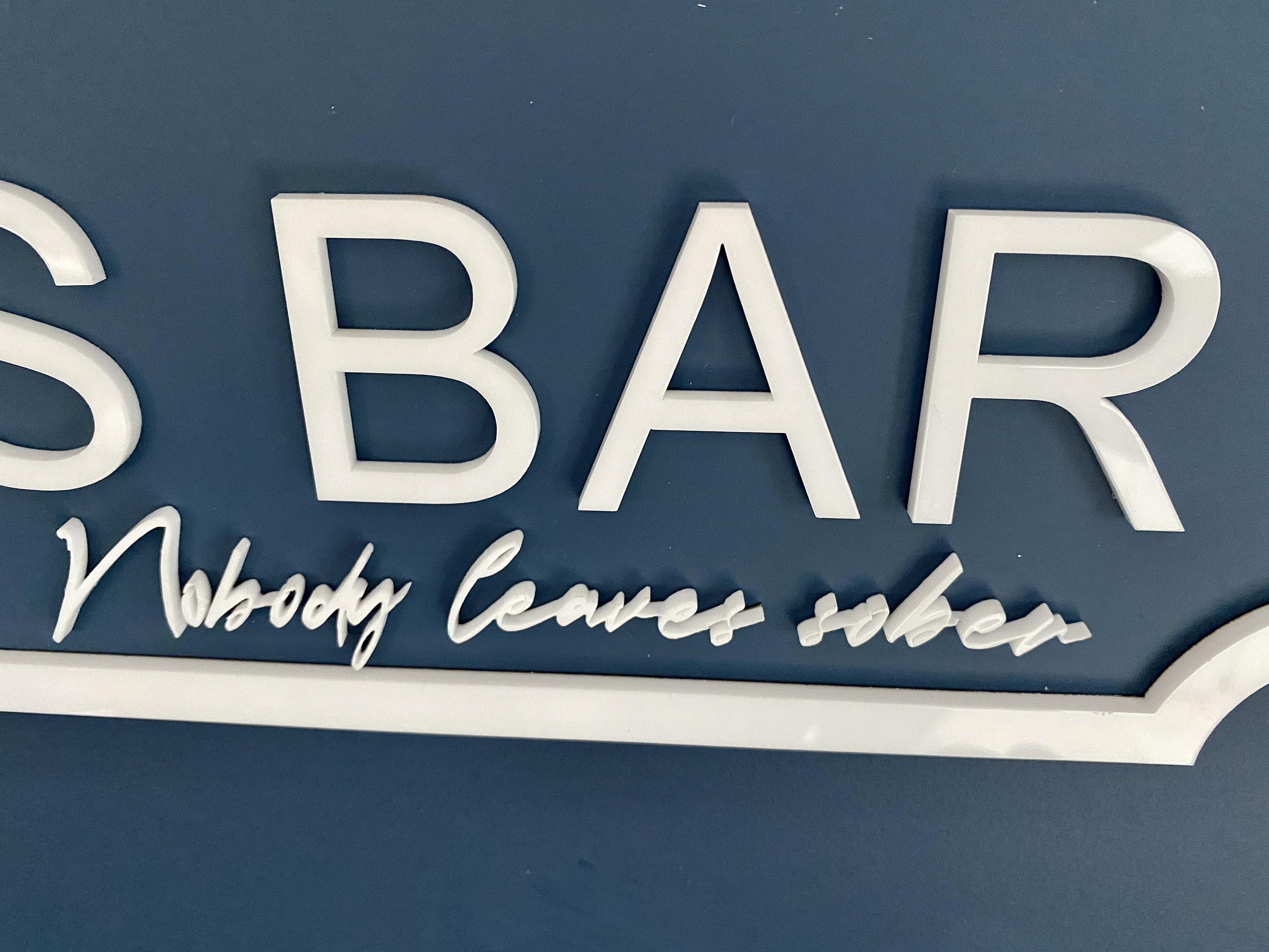 Vintage 3D Acrylic Personalised Gift Bar Street Sign For The Home Or Garden