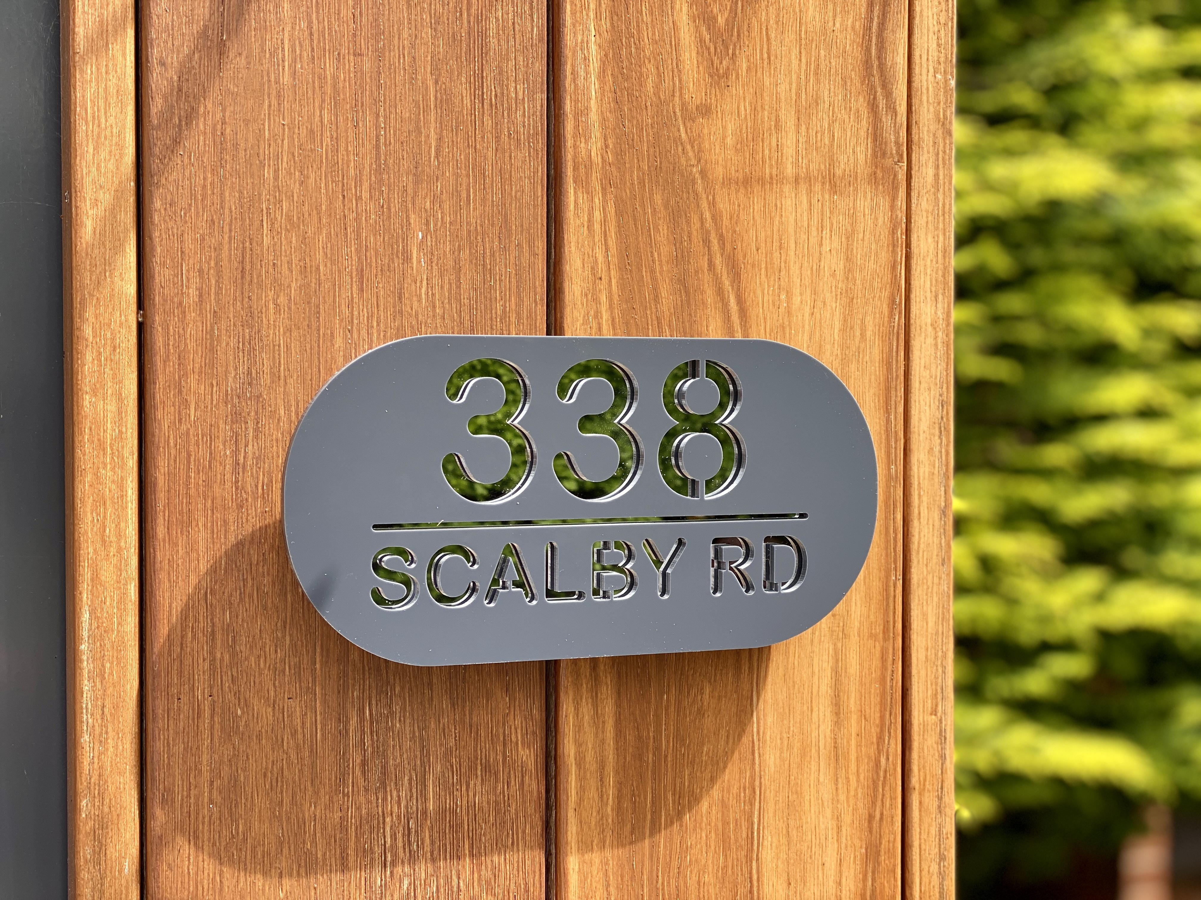Contemporary Oval Address Sign