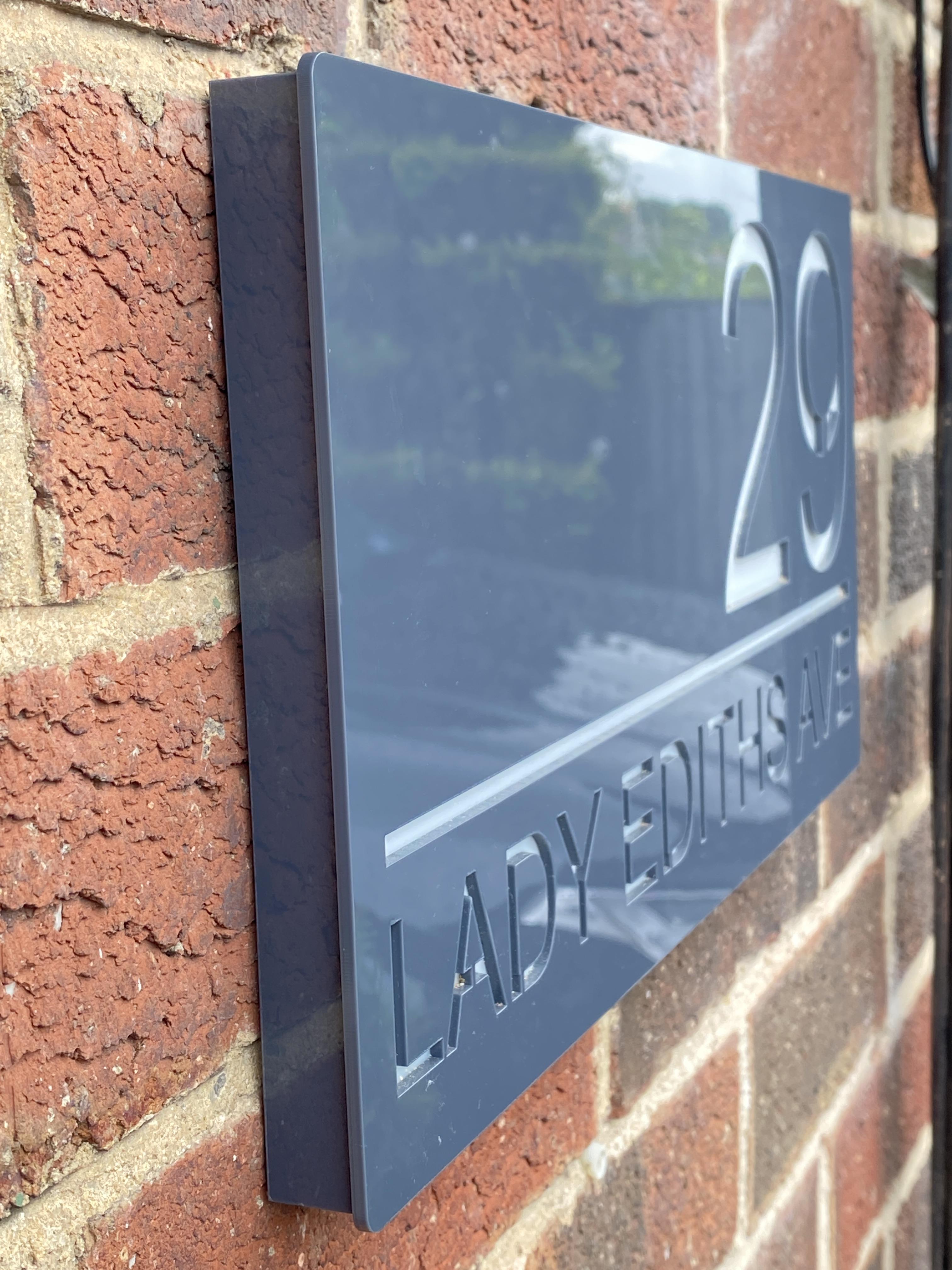 Modern House Sign, LED Backlit With Photocell