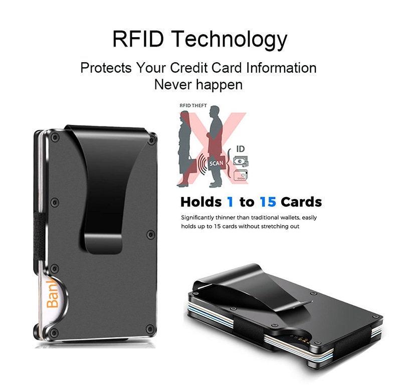 Personalised Aluminum Credit Card Holder With money Clip, RFID Secure ...