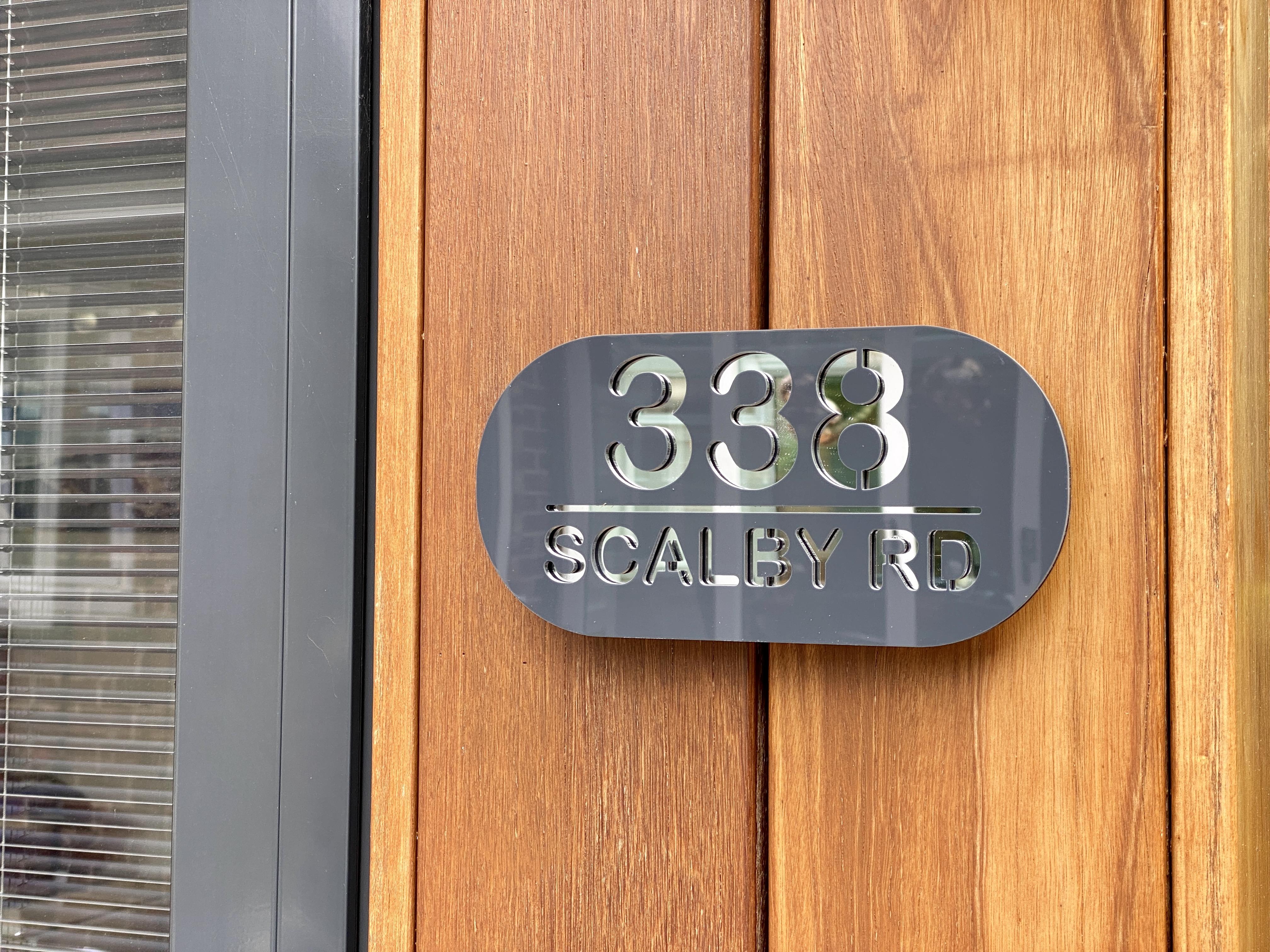 Contemporary Oval Address Sign