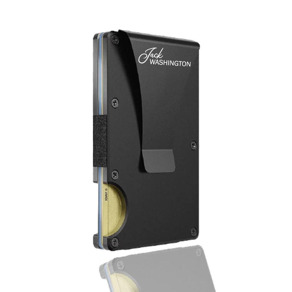 Personalised Aluminum Credit Card Holder With money Clip RFID Secure Wallet