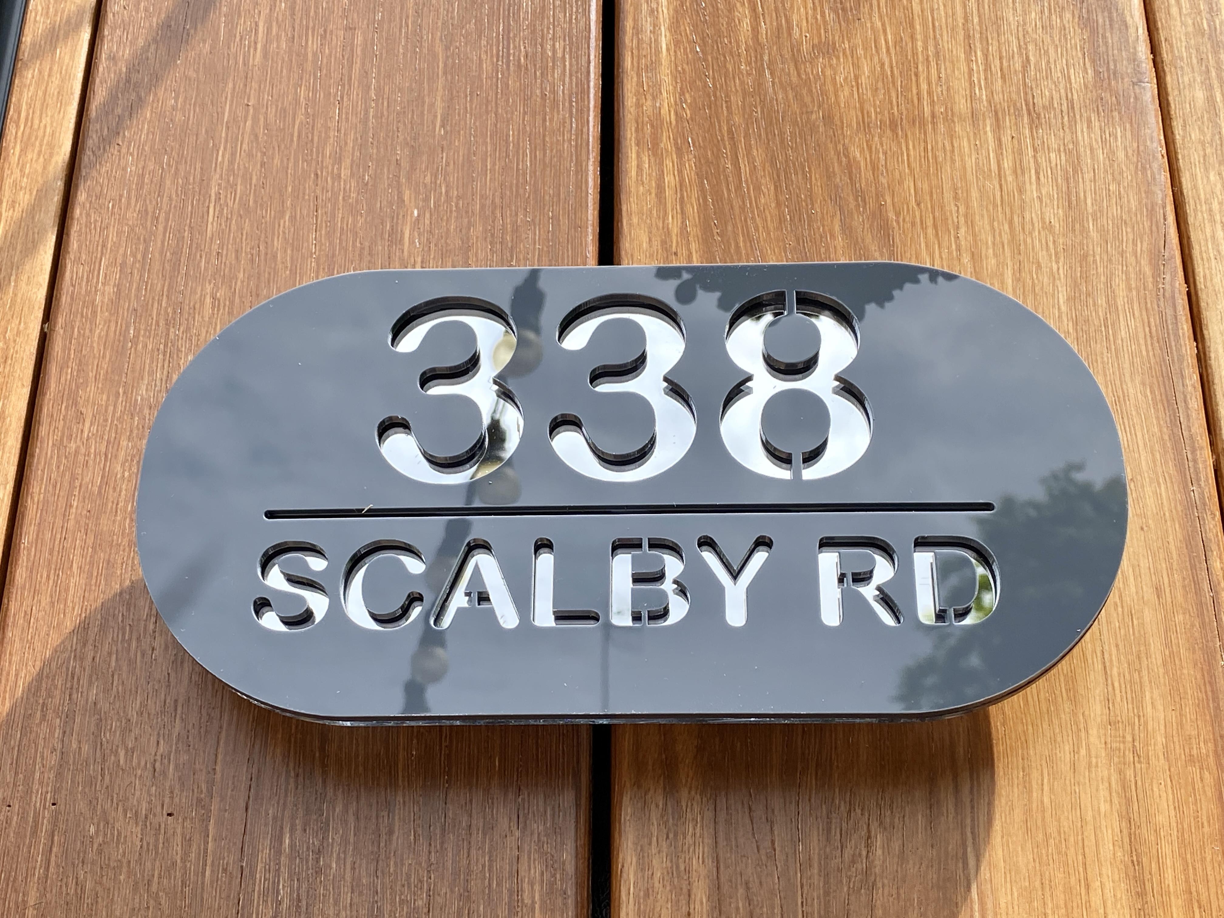 Contemporary Oval Address Sign