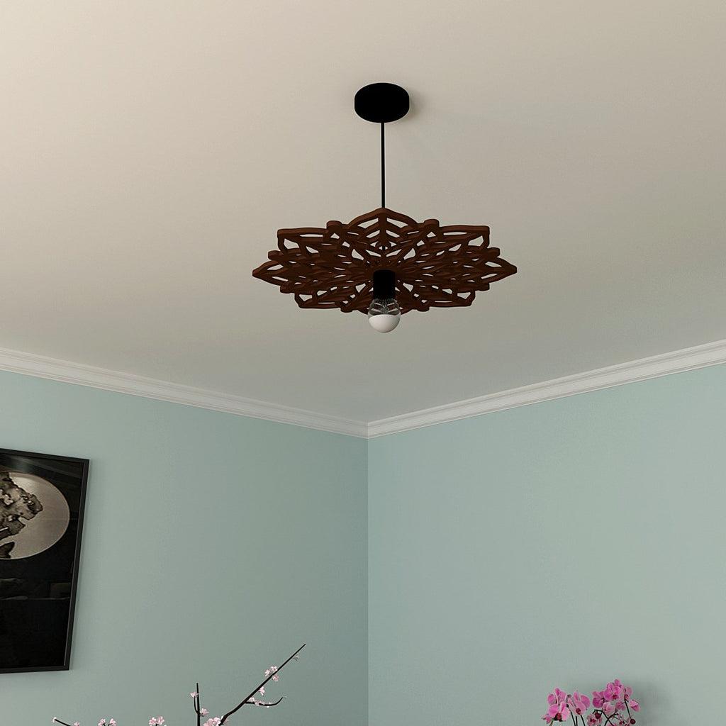 UrbanTokri Traditional Elusive Flower Ceiling Shadow Light