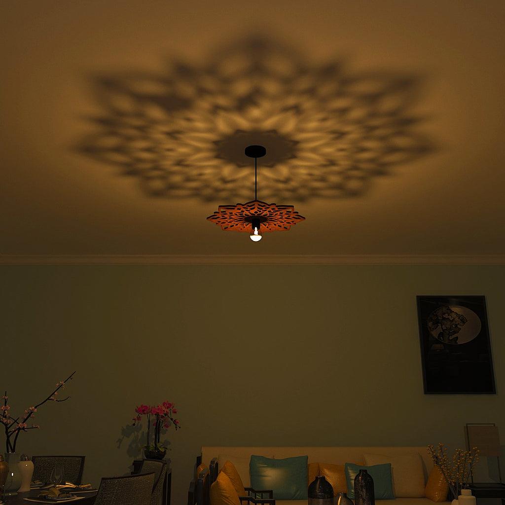 UrbanTokri Traditional Elusive Flower Ceiling Shadow Light