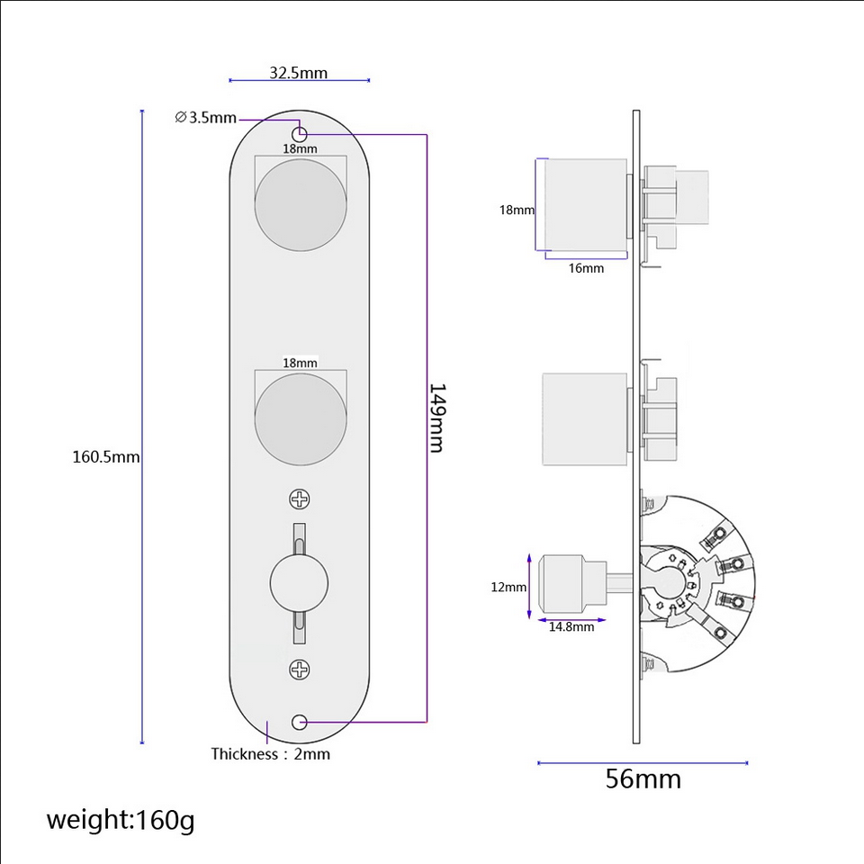 Tele Control Plate with push pull Potentiometer
