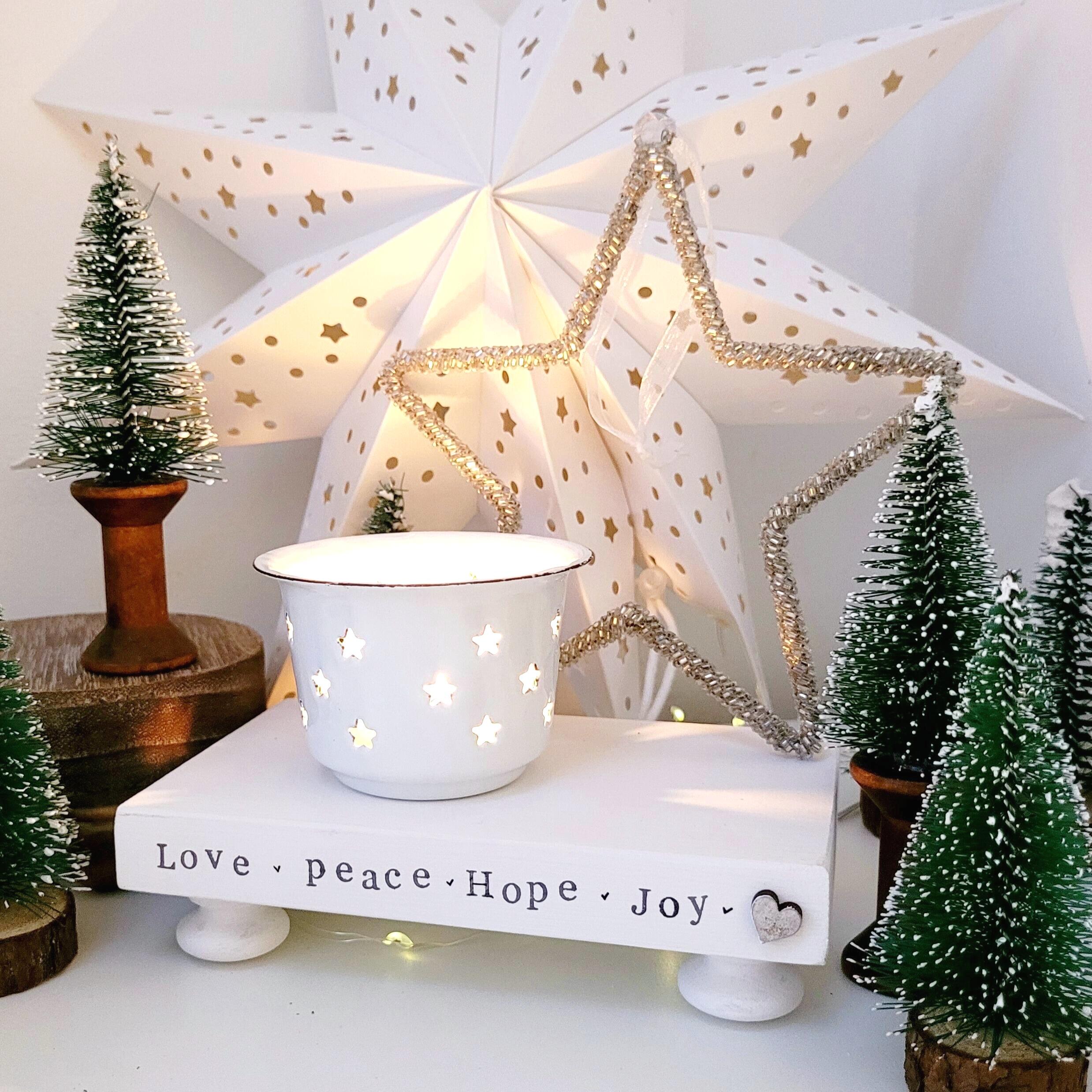 LOVE PEACE HOPE JOY DISPLAY RISER BENCH