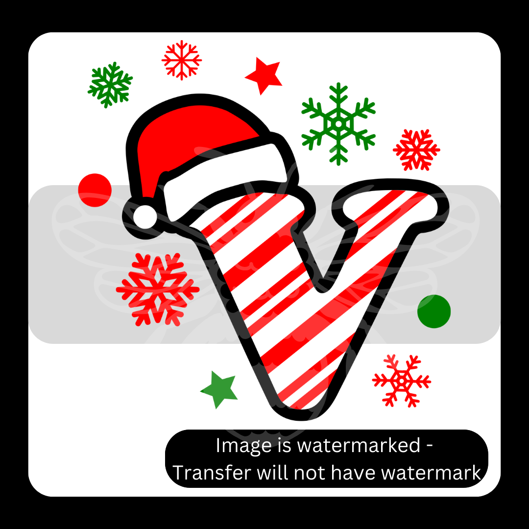 V - Festive letters Santa hat set