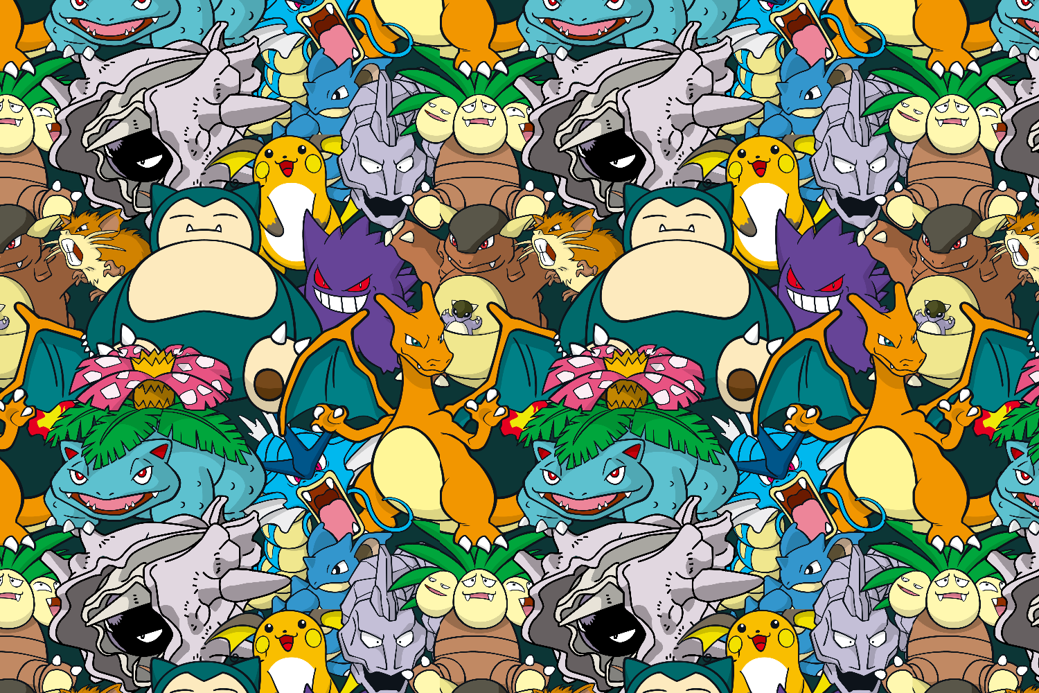 Evolved Pokémon stacked