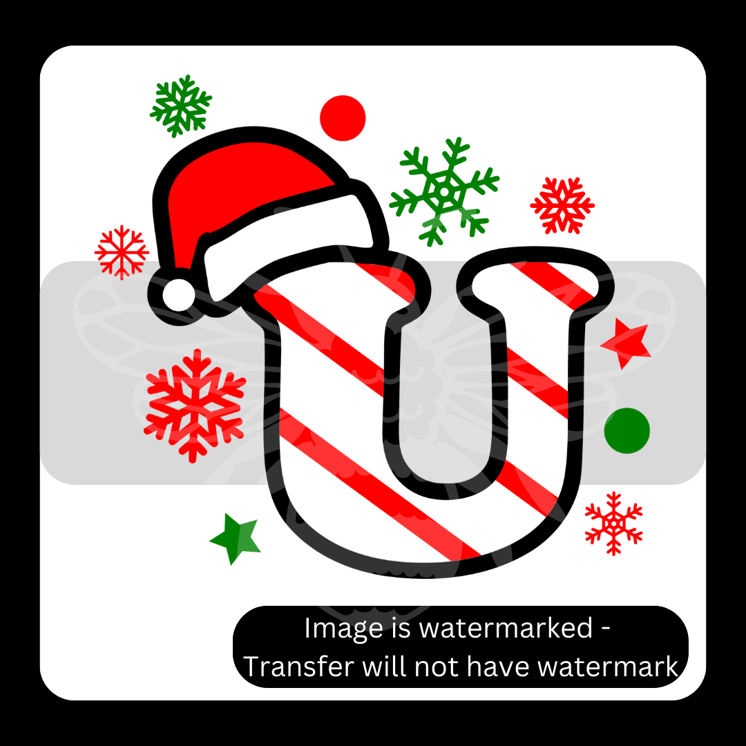 U - Festive letters Santa hat set