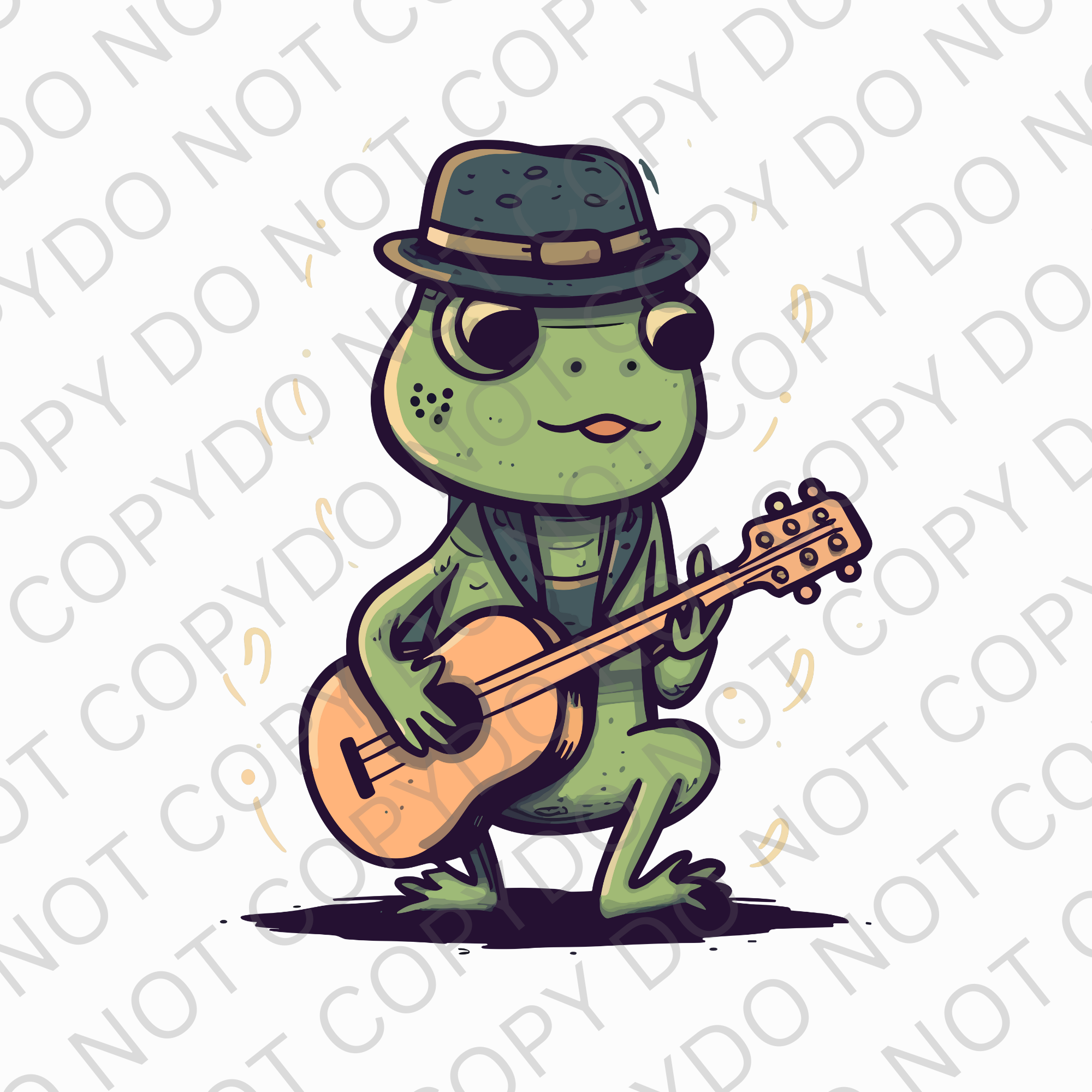 musical frog DTF fabric transfer