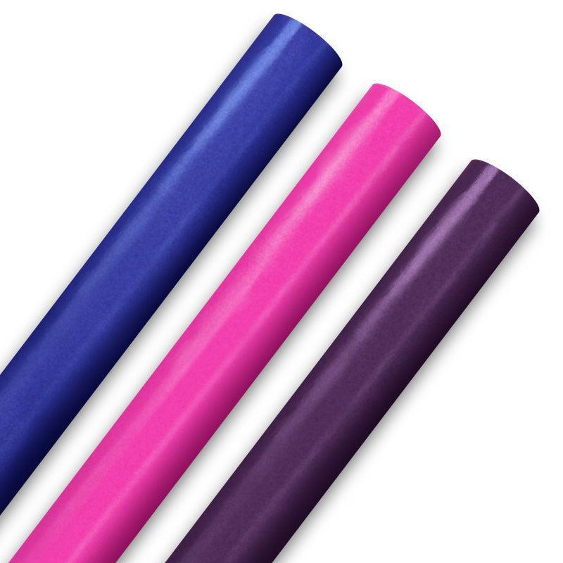 Regal Blue, Fuchsia and Violet 4m Pearlised Roll Wrap Pack