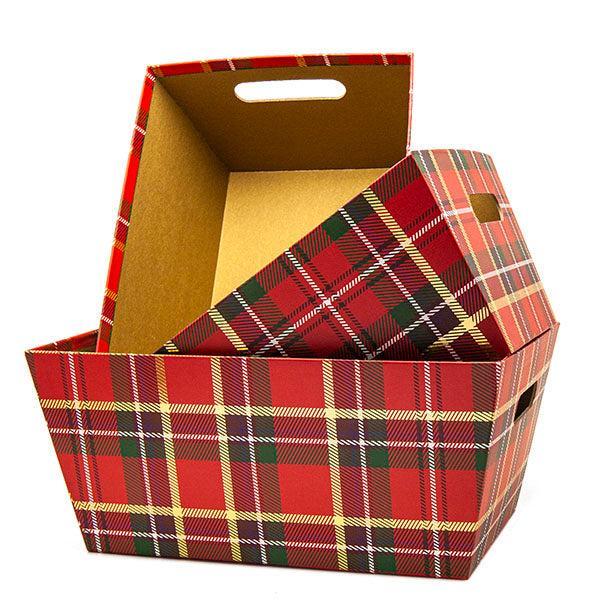 Recycled Tartan Christmas Hamper Trays - SET OF 3