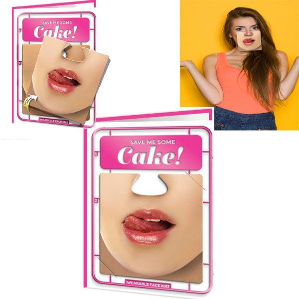 Save Me Some Cake Wearable Face Mat Card