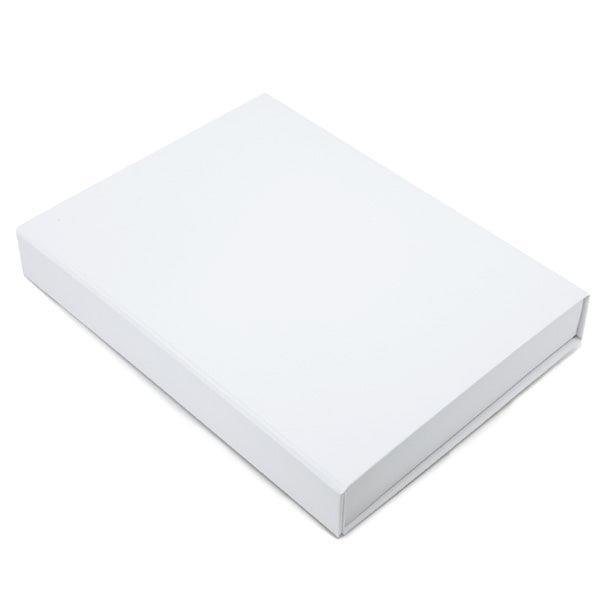 WHITE Matt Laminated A4 SHALLOW Magnetic Rigid Gift Box (310 x 220 x 40mm)