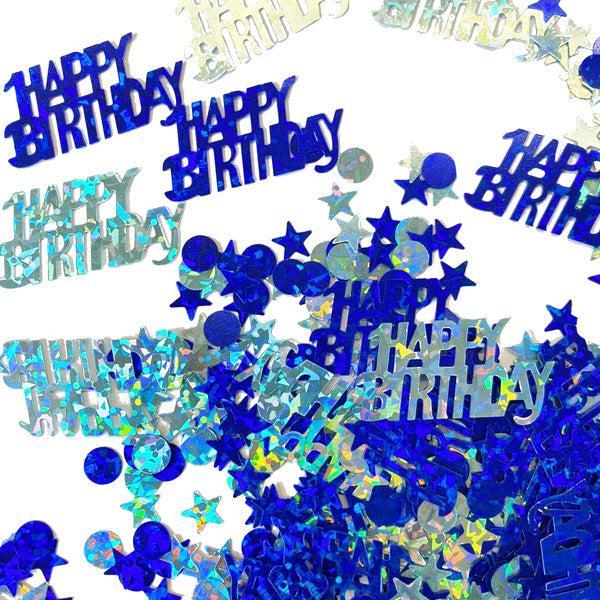 Happy Birthday Blue Confetti