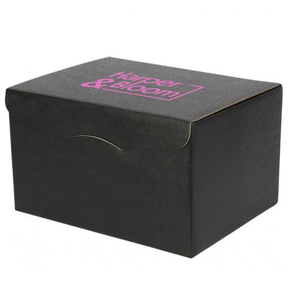 Branded Vinyl Extra Large BLACK Silk Hamper Gift Box (440 x 340 x 370mm)