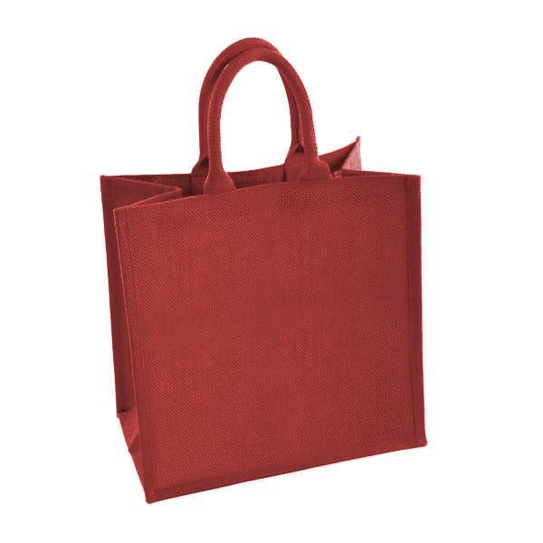 Medium Red Jute Shopper Bag