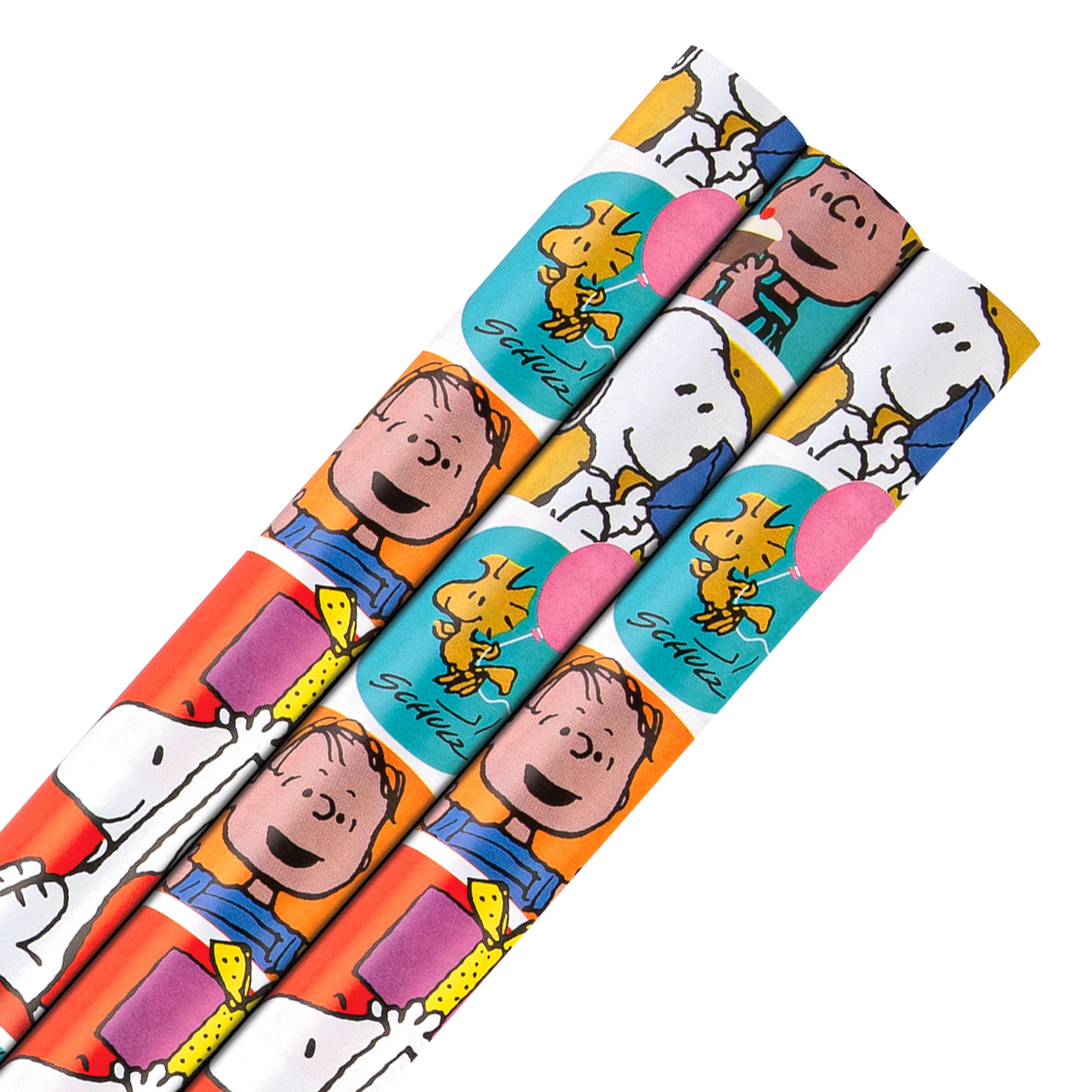 3 Rolls of peanuts, Snoopy and The Gang Wrapping Paper