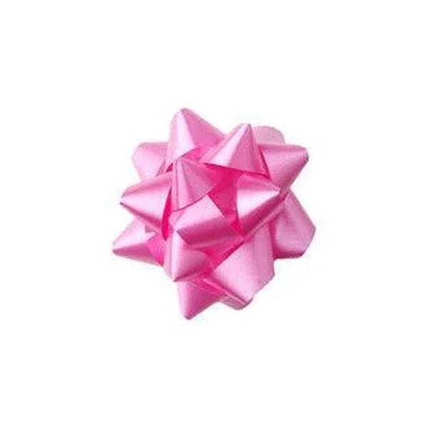 Fuchsia Stick-On Star Bow - Small 55mm