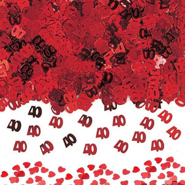 Red 40 Confetti with Hearts - Anniversary 14g