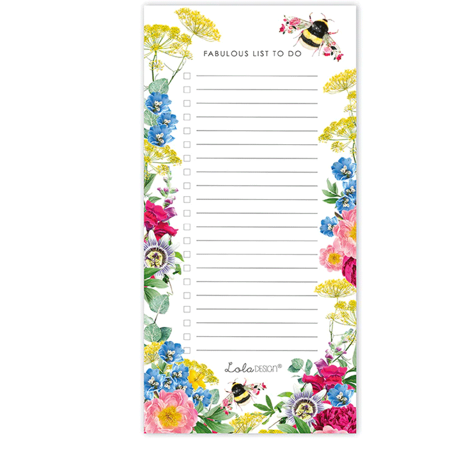 Magnetic To Do List Pad featuring Botanical Bee
