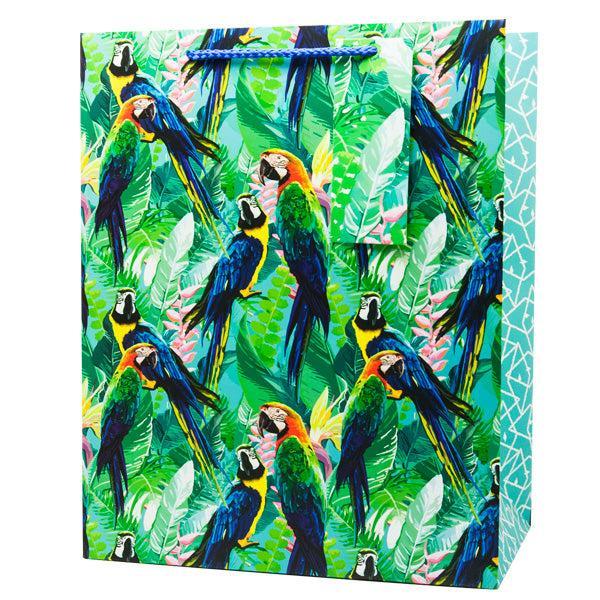 Tropical Parrots Gift Bag - LARGE