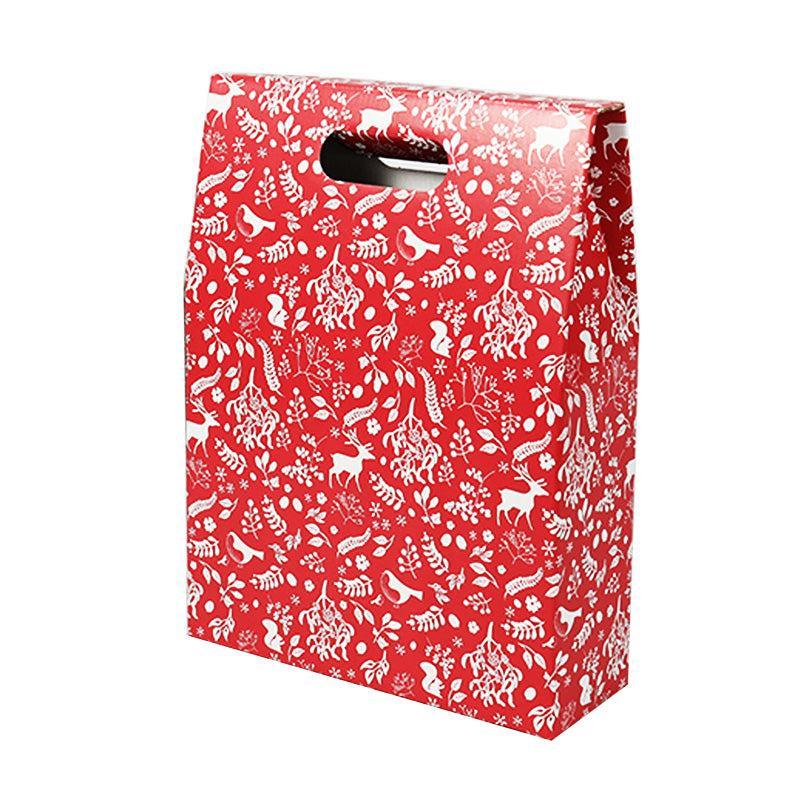 Christmas Red and White Pattern Triple Wine Bottle Box (3 BOTTLE)