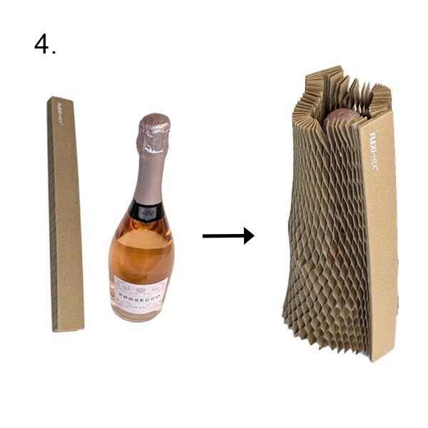 Eco-friendly Wine Bottle Protective Packaging Box with Flexi-Hex® Sleeve