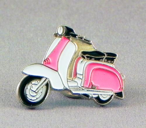 Wholesale Pink + White Scooter Pin Badge | JKs Bargains