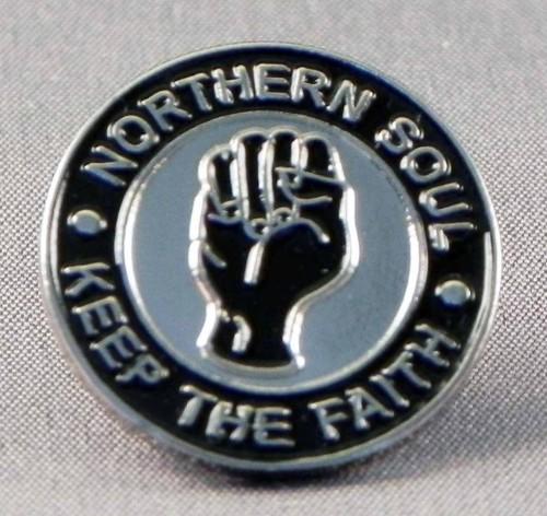 Wholesale Northern Soul Keep The Faith Black Pin Badge | JKs Bargains