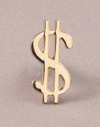 Wholesale 20 x Dollar Sign Gold Plated Pin Badges | Wholesale Enamel ...