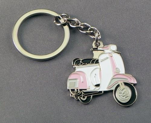 Wholesale Pink + White Scooter (Style 2) KeyRing | JKs Bargains