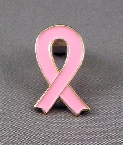 20 X Pink Ribbon Pin Badges