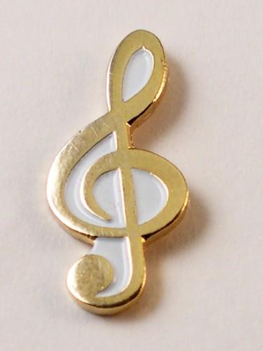 20 X Gold Plated Treble Clef Pin Badges