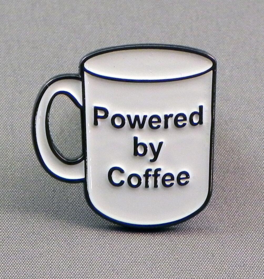 Wholesale 20 x Powered by Coffee Pin Badges | Wholesale Enamel Pin ...