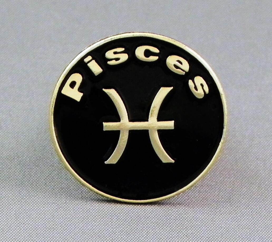 Wholesale Pisces Pin Badge (Gold Coloured Metal) | JKs Bargains