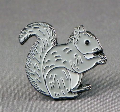 Wholesale 20 x Grey Squirrel Pin Badges | Wholesale Enamel Pin Badges UK