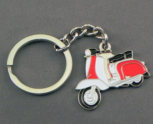 Wholesale 10 x Red + White Scooter Keyrings | Wholesale Keyrings UK