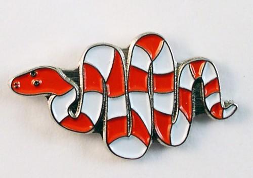 Wholesale 20 x Red + White Banded Snake Pin Badge | Wholesale Enamel ...