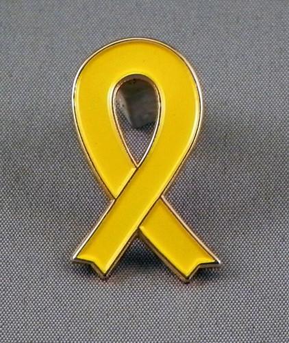 Wholesale 20 x Yellow Ribbon Pin Badges | Wholesale Enamel Pin Badges UK